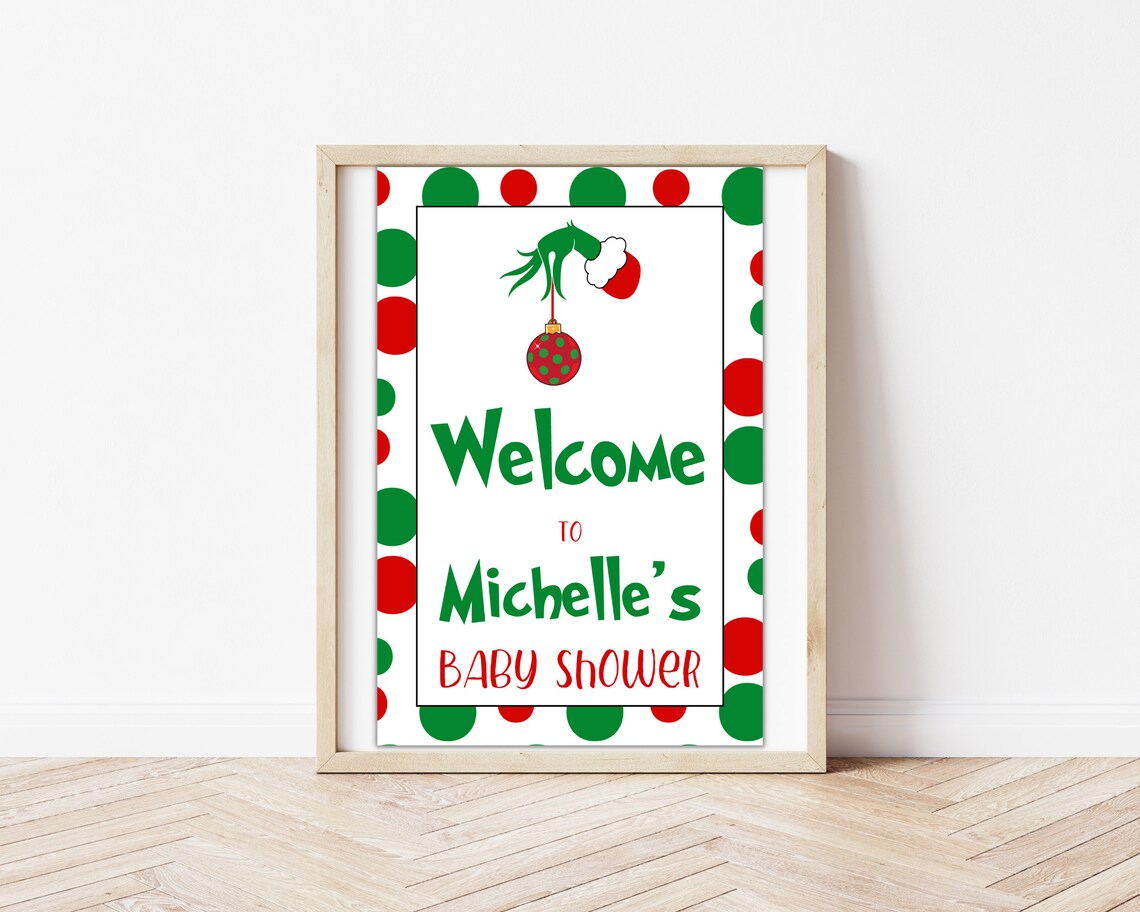 Grinch Baby Shower Welcome Sign Whoville Party Signs Grinch - Etsy