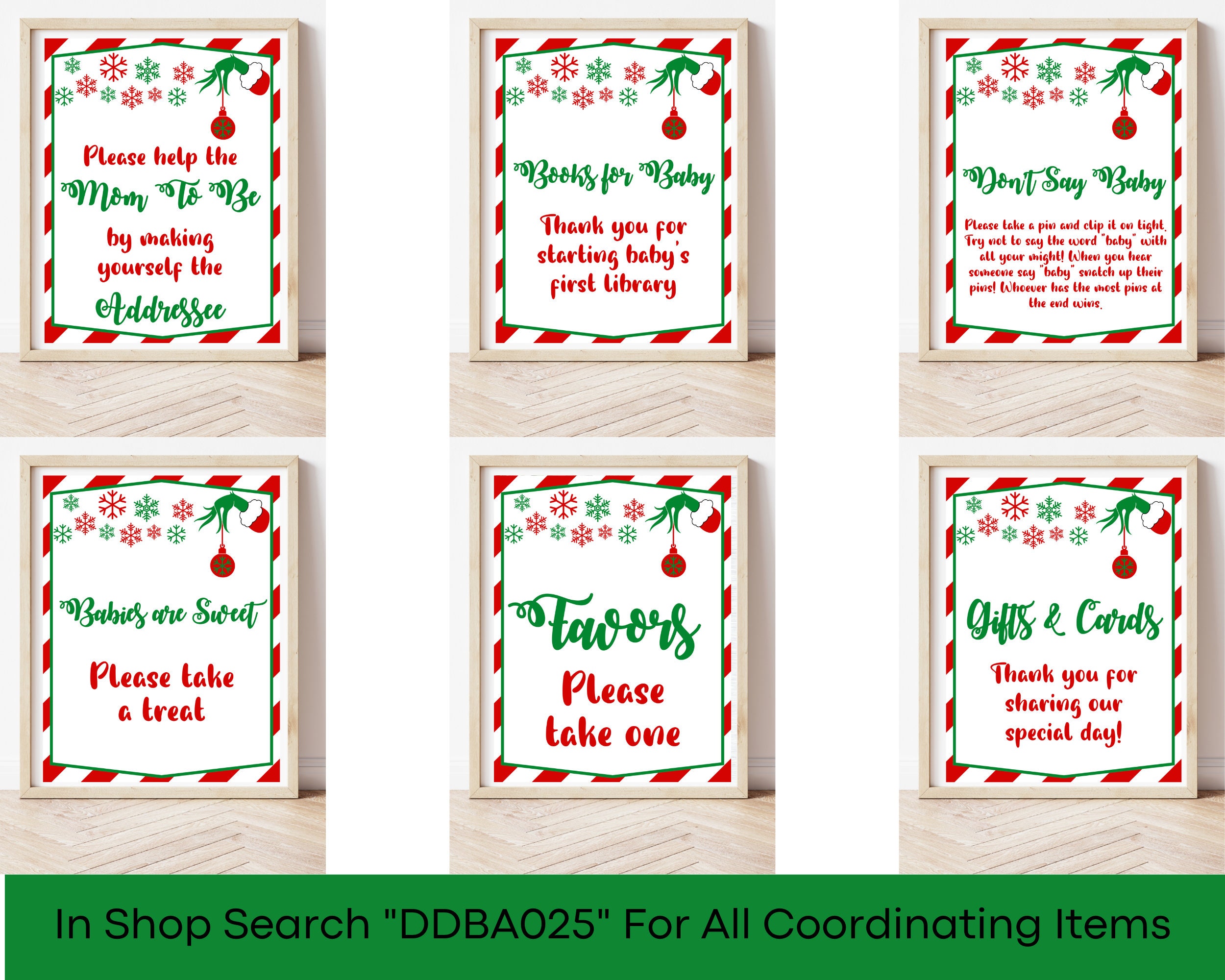 Grinch Baby Shower Diaper Raffle Table Sign, Grinchmas Baby Shower ...