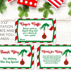 Grinch Baby Boy Shower Invitation Set, Grinchmas Baby Shower Invite ...