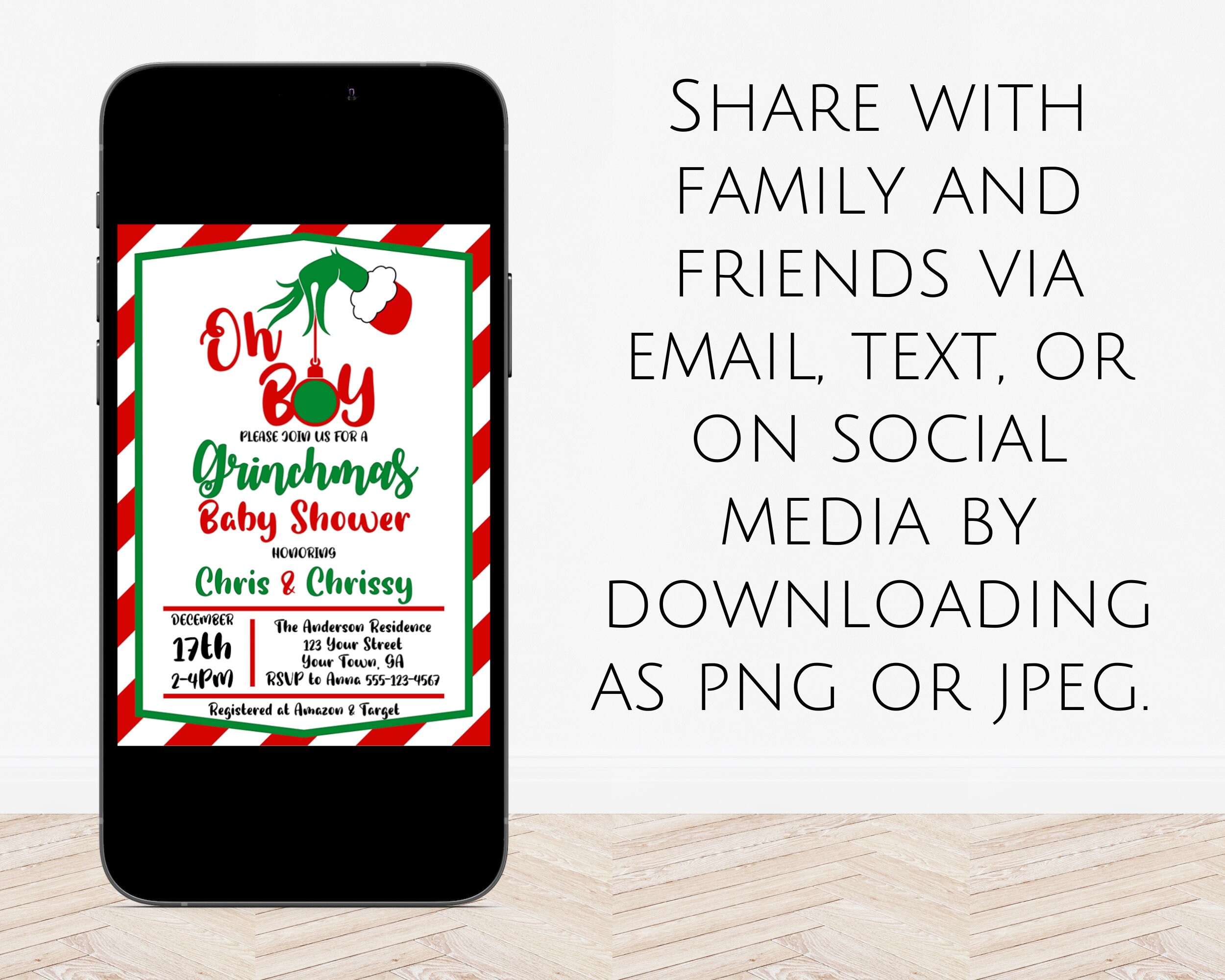 Grinch Baby Boy Shower Invitation Set Grinchmas Baby Shower - Etsy