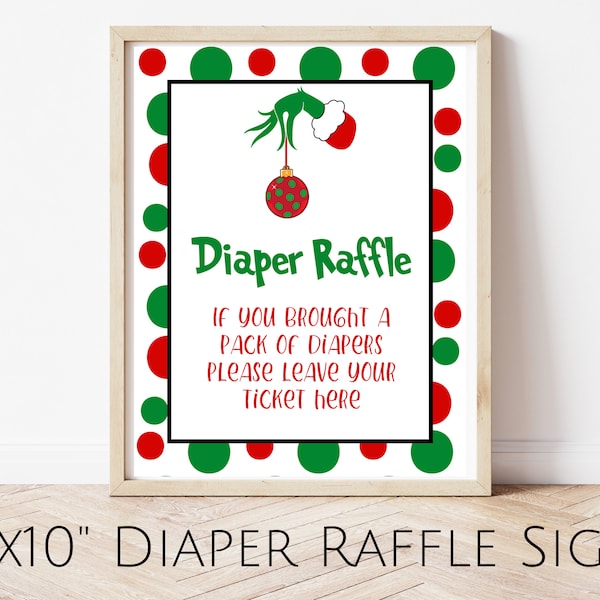 Grinch Diaper Wipe Raffle - Etsy