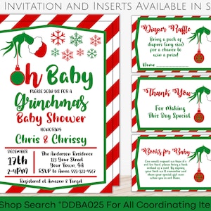 Grinch Baby Shower Welcome Sign: Christmas Party Decor (digital ...