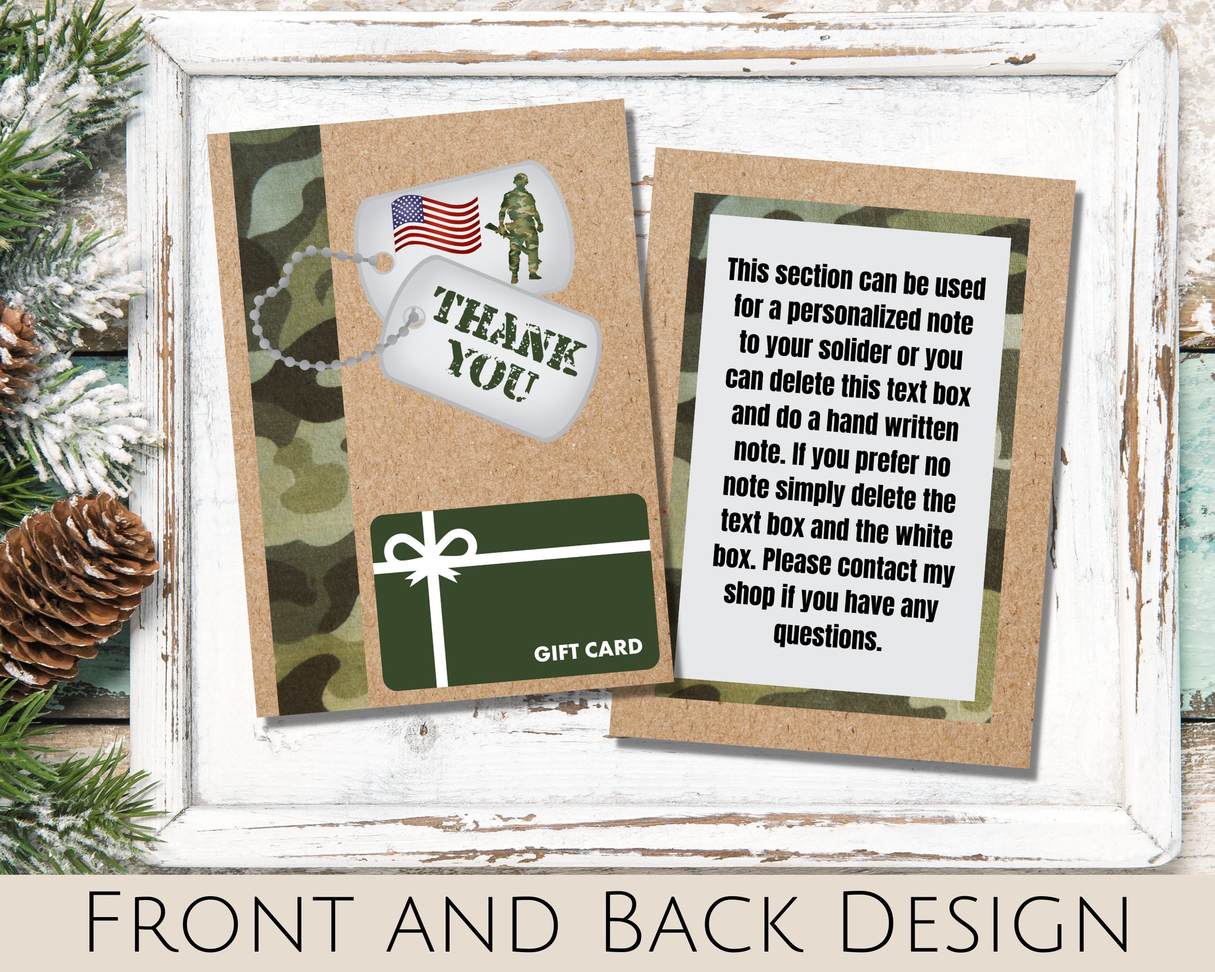 Military Gift Card Holder Army Care Package Gift Navy Gift Air Force ...