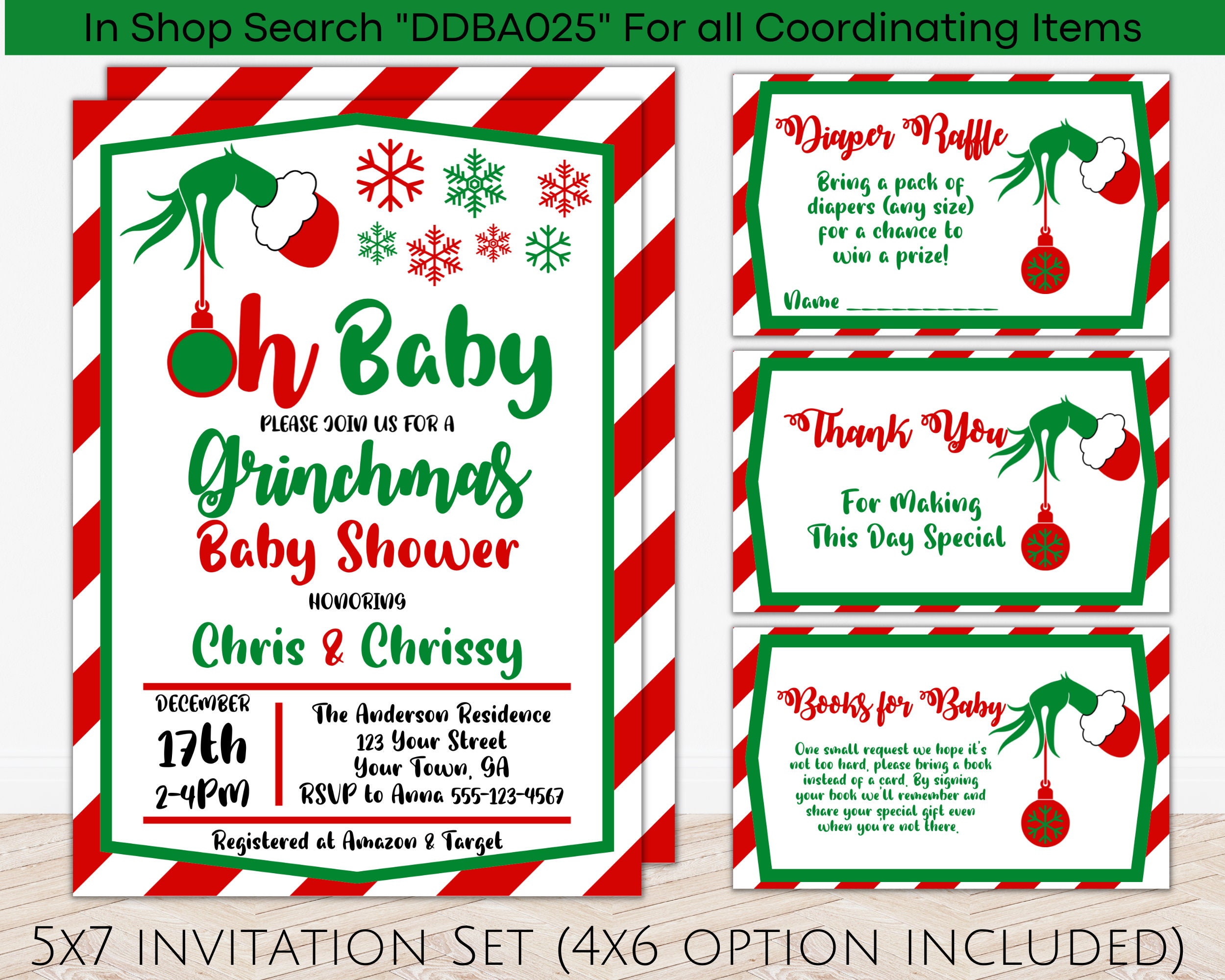 Grinch Baby Shower Favors Table Sign, Grinchmas Baby Shower Decor ...