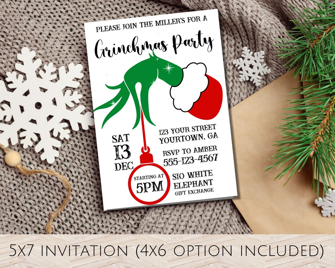 Grinchmas Party Invitation: Whimsical Christmas Invite (digital File ...