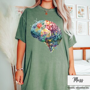 Floral Brain Shirts, Brain Anatomy Shirt, Awareness Shirt, Nursing Tee ...