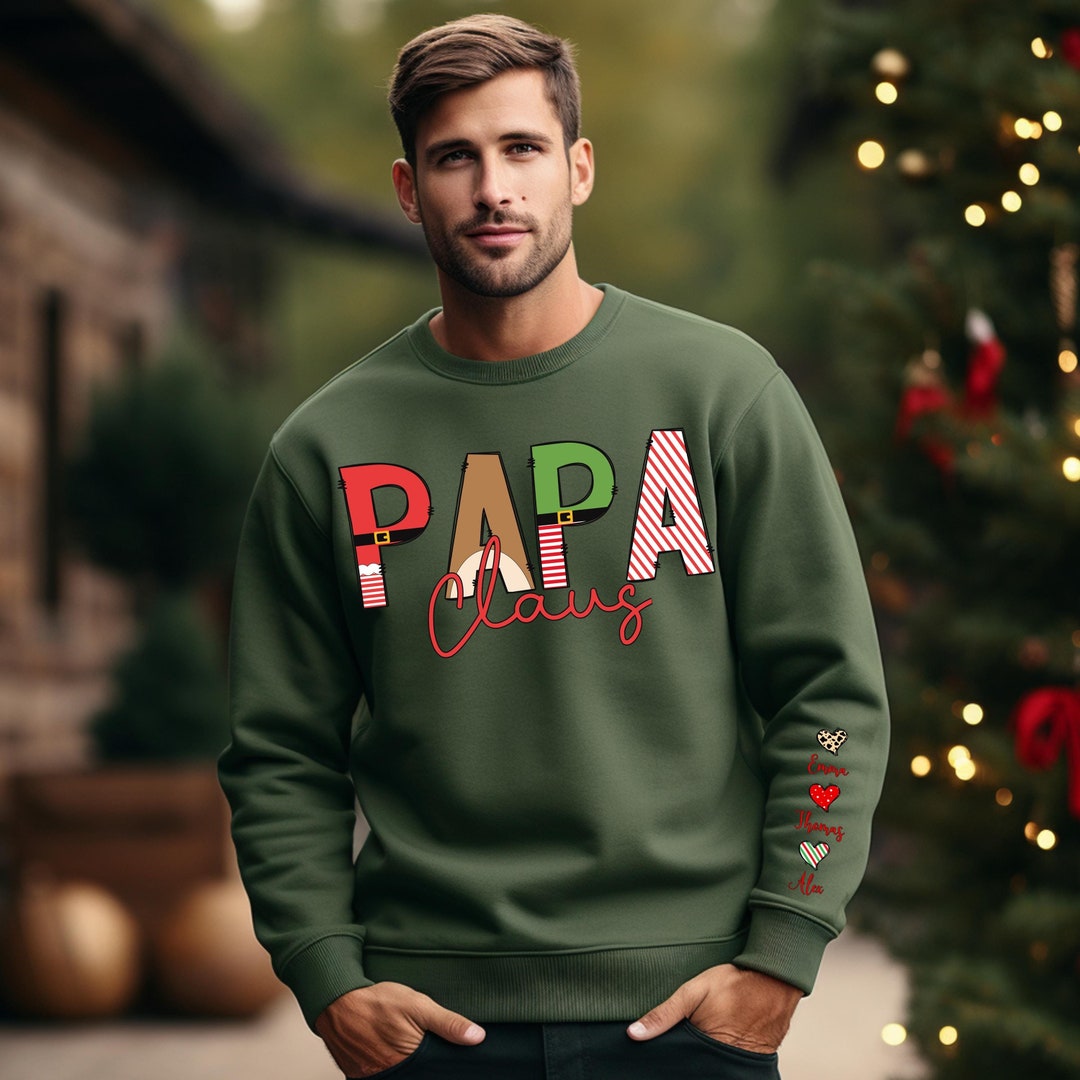 Papa Claus Sweatshirt, Custom Papa Claus Sweater, Gift for Dad ...