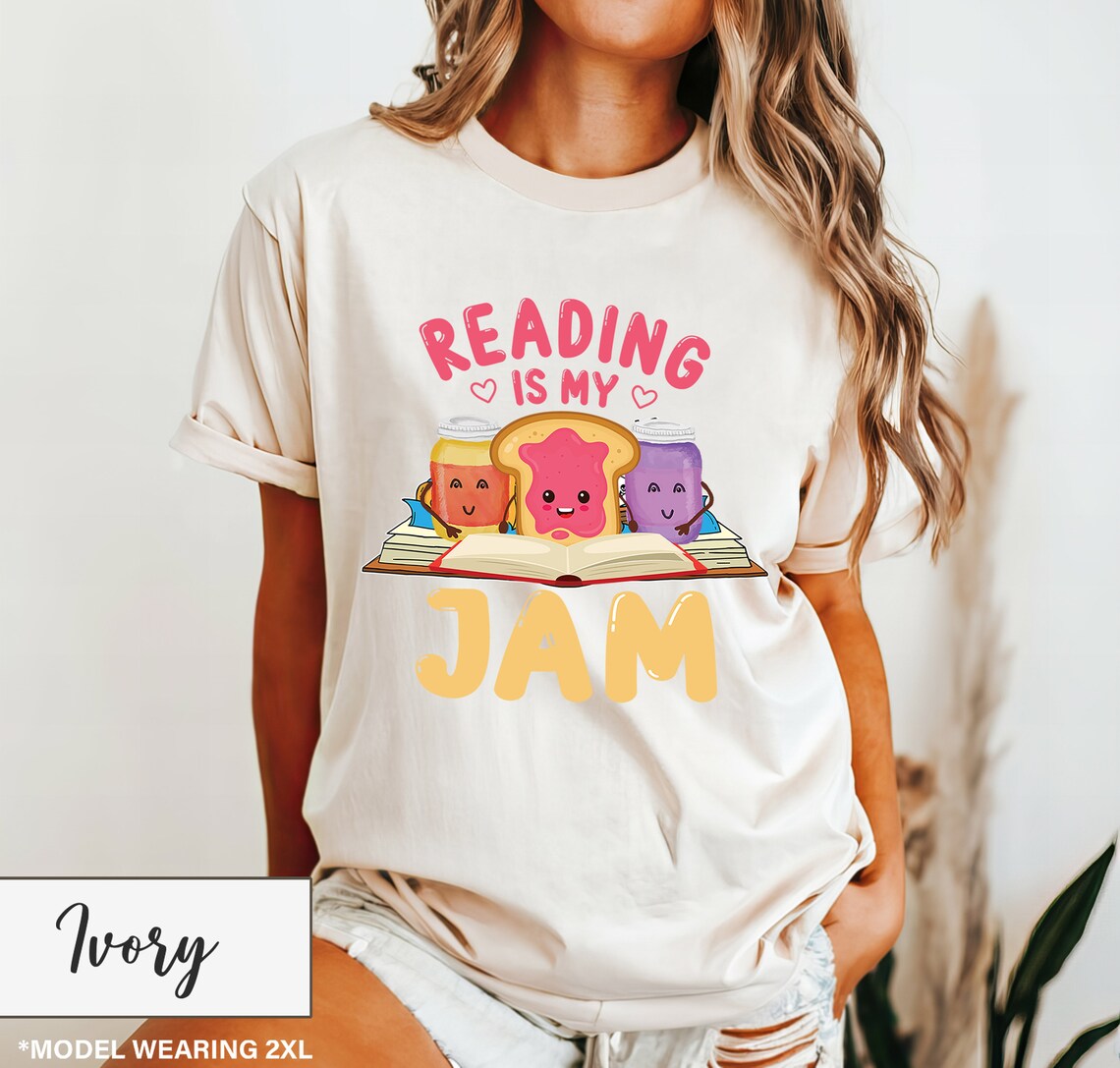 Reading is My Jam Tshirt, Funny Book Shirt, Shirts With Sayings, Gift ...