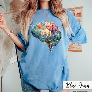 Floral Brain Shirts, Brain Anatomy Shirt, Awareness Shirt, Nursing Tee ...