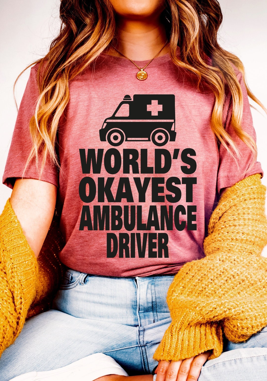 Worlds Okayest Ambulance Driver Shirt, Ambulance Driver Tshirt ...
