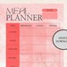 Weekly Meal Planner, Essensplan Eine Woche, Mit Blume, Rot, Digital ...