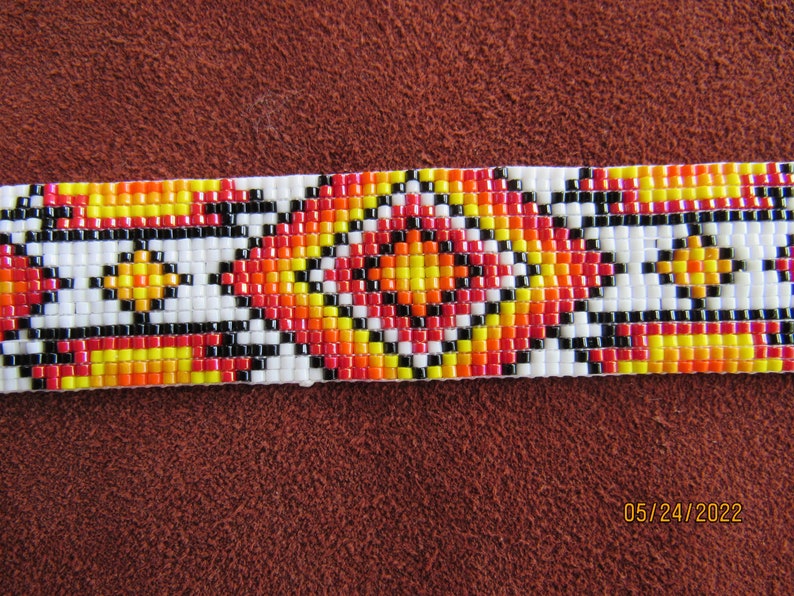 Beaded fire Colors Native American Made Bracelet - Etsy