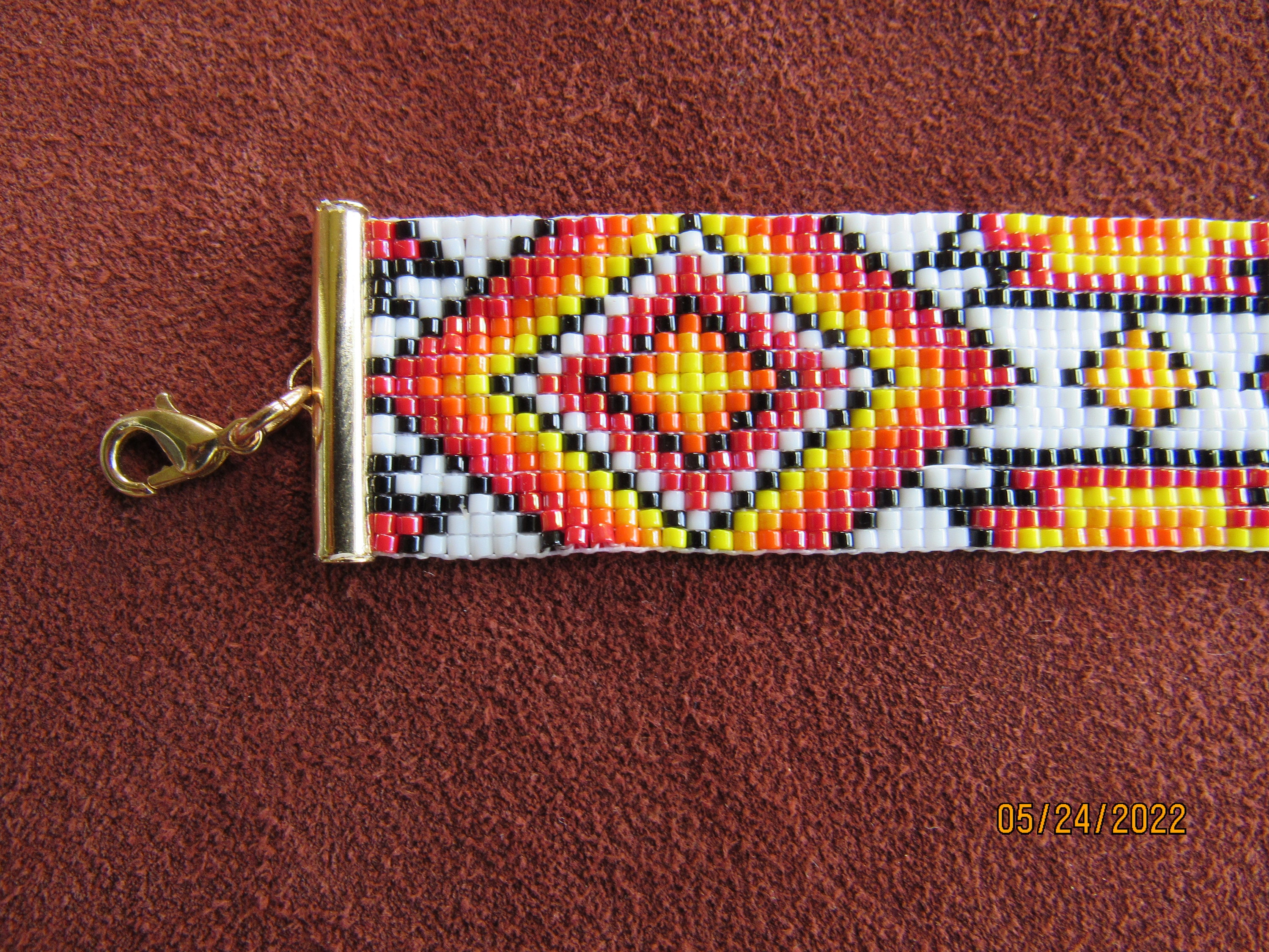 Beaded fire Colors Native American Made Bracelet - Etsy