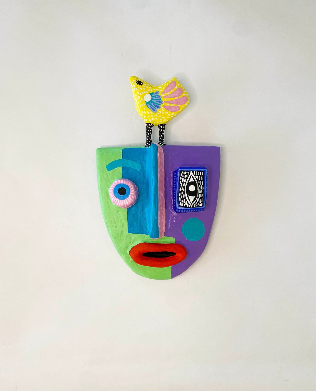 Handmade Original Paper Mache Wall Mask Home Decor Wallhanging - Etsy