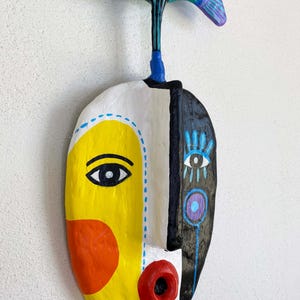 Original - Handmade - Papier Mache - Wall Mask - Home Decor - Wall ...