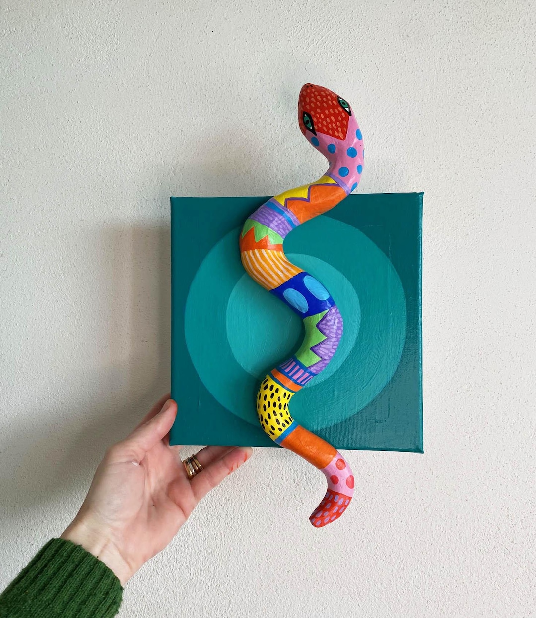Handmade - Original - Paper Mache - Snake - Wall Hanging - Etsy