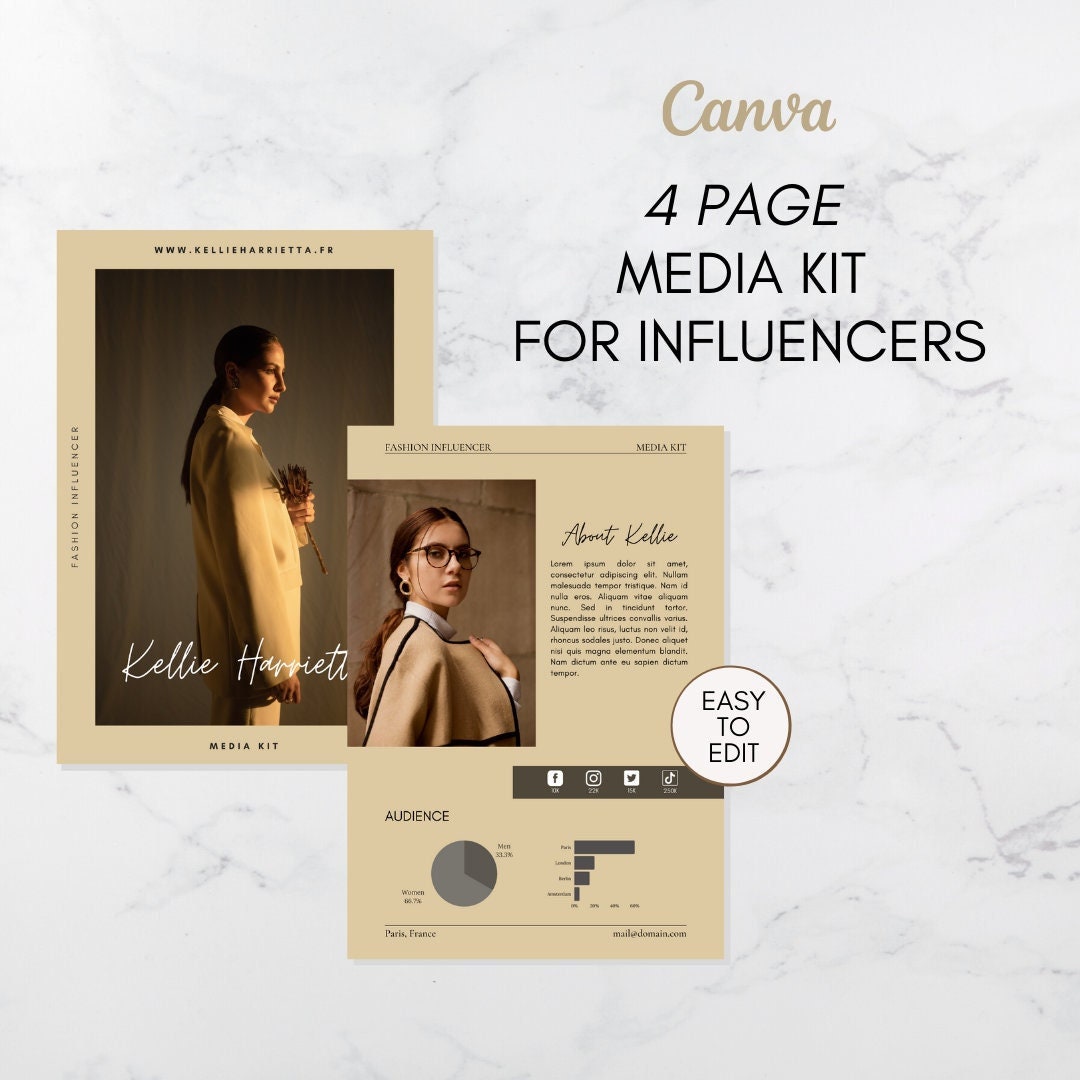 Media Kit Canva Template for Social Media, Fashion and Lifestyle ...