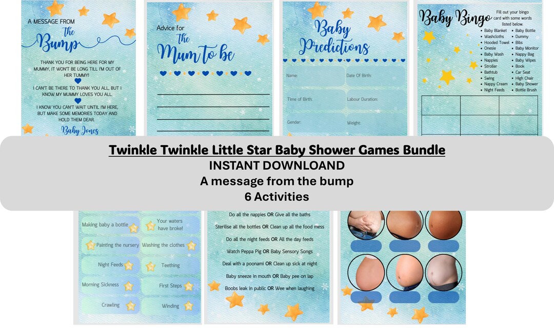 Twinkle Twinkle Little Star Baby Shower Game Bundle INSTANT DOWNLOAD - Etsy