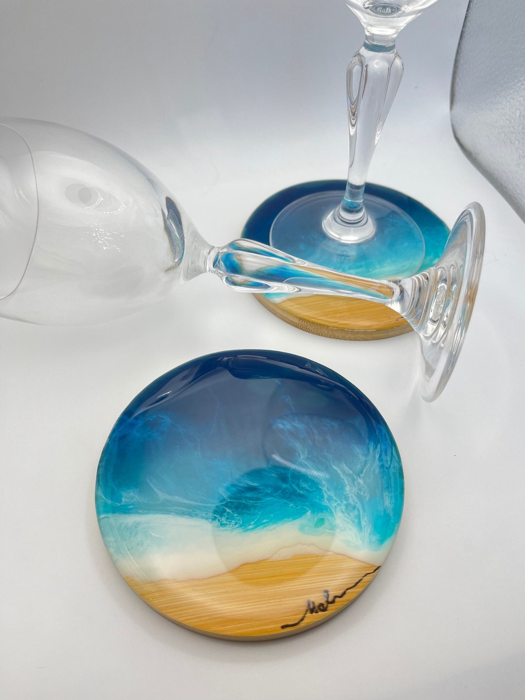 Sea Coasters in Resin and Wood - Etsy UK