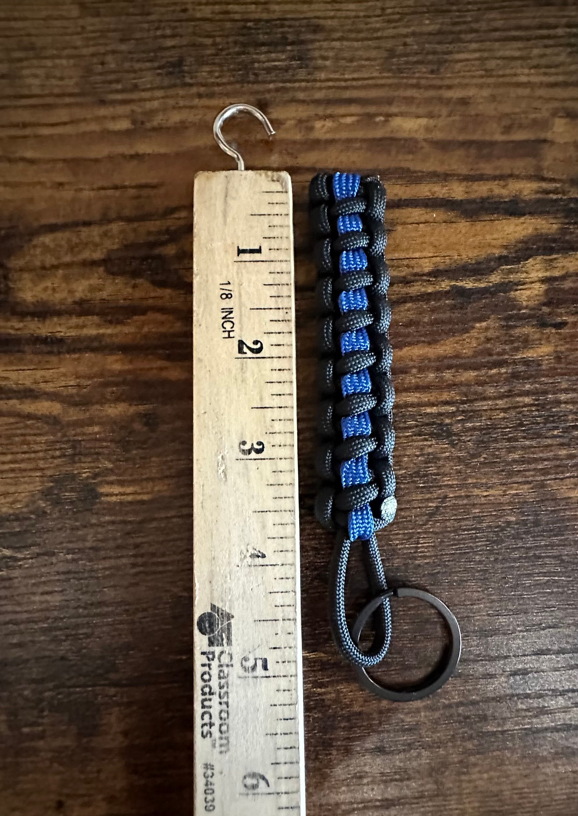 Thin Blue Line Keychain 550 Paracord Keychain - Etsy