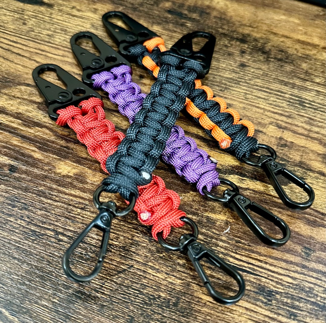 HK Hook and Swivel Clasp Paracord Keychain Hand Made Cobra Weave 550 ...