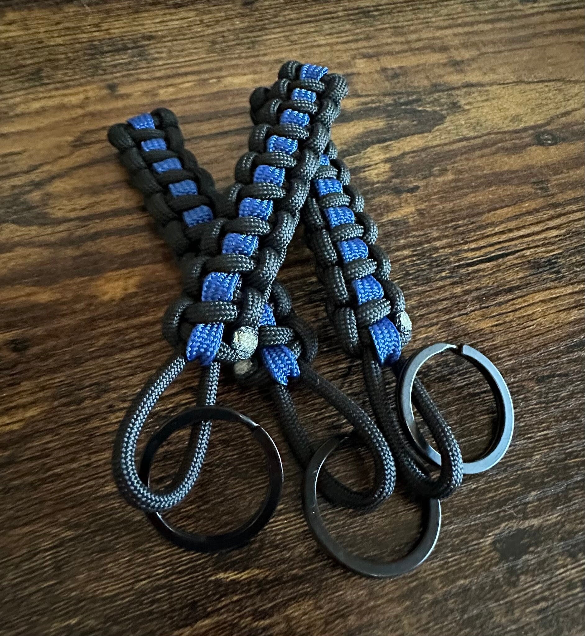 Thin Blue Line Keychain 550 Paracord Keychain - Etsy