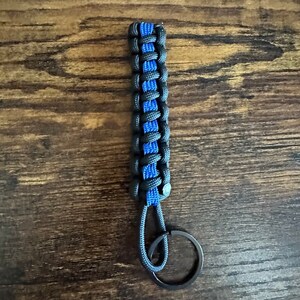 Thin Blue Line Keychain 550 Paracord Keychain - Etsy