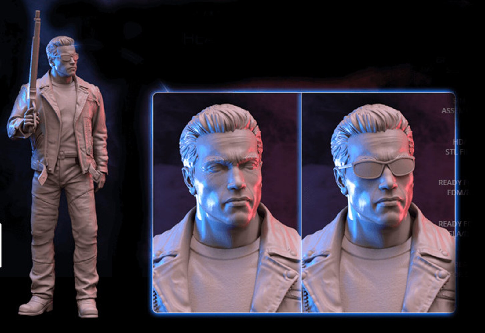 Terminator 2 STL File for 3d Digital Print | Etsy UK