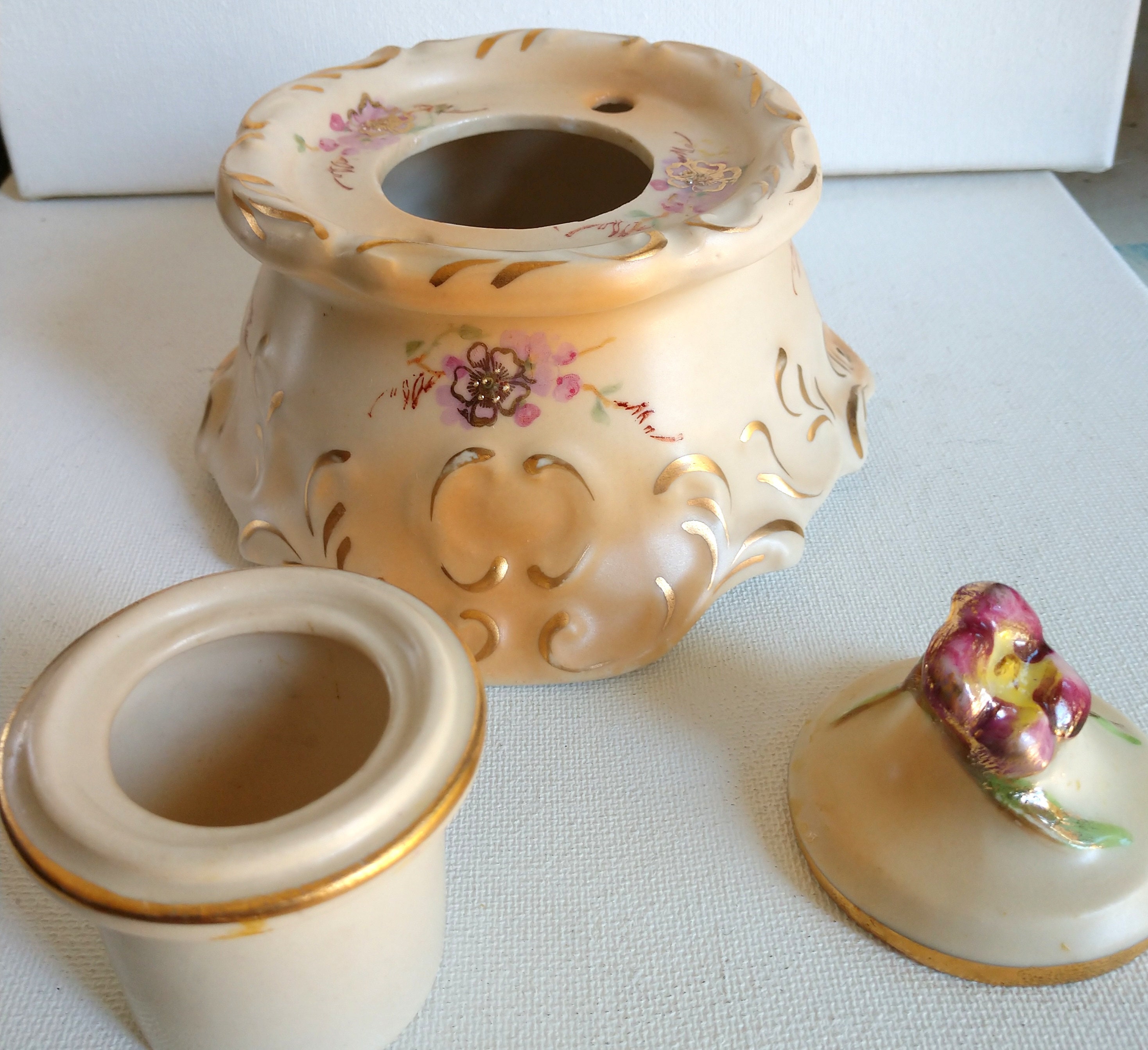 Antique Gorgeous Porcelain Inkwell Chinese Large - Etsy