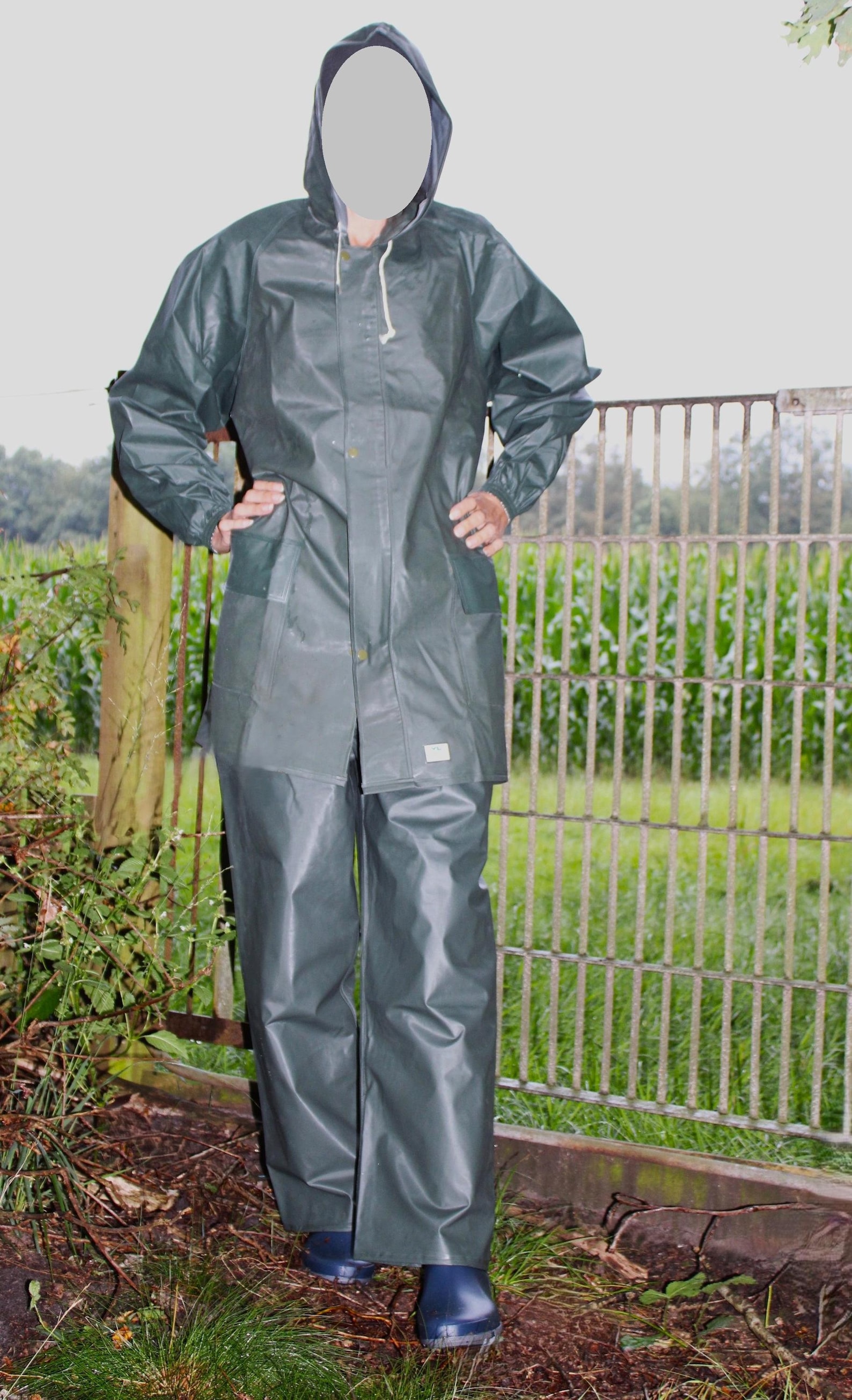 Two Piece PVC Rain Suit Vintage 00's Sz L by Posimar Made in Spain ...