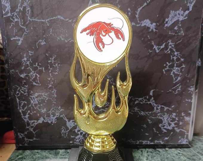 Custom Crawfish With Flames Trophy - Etsy