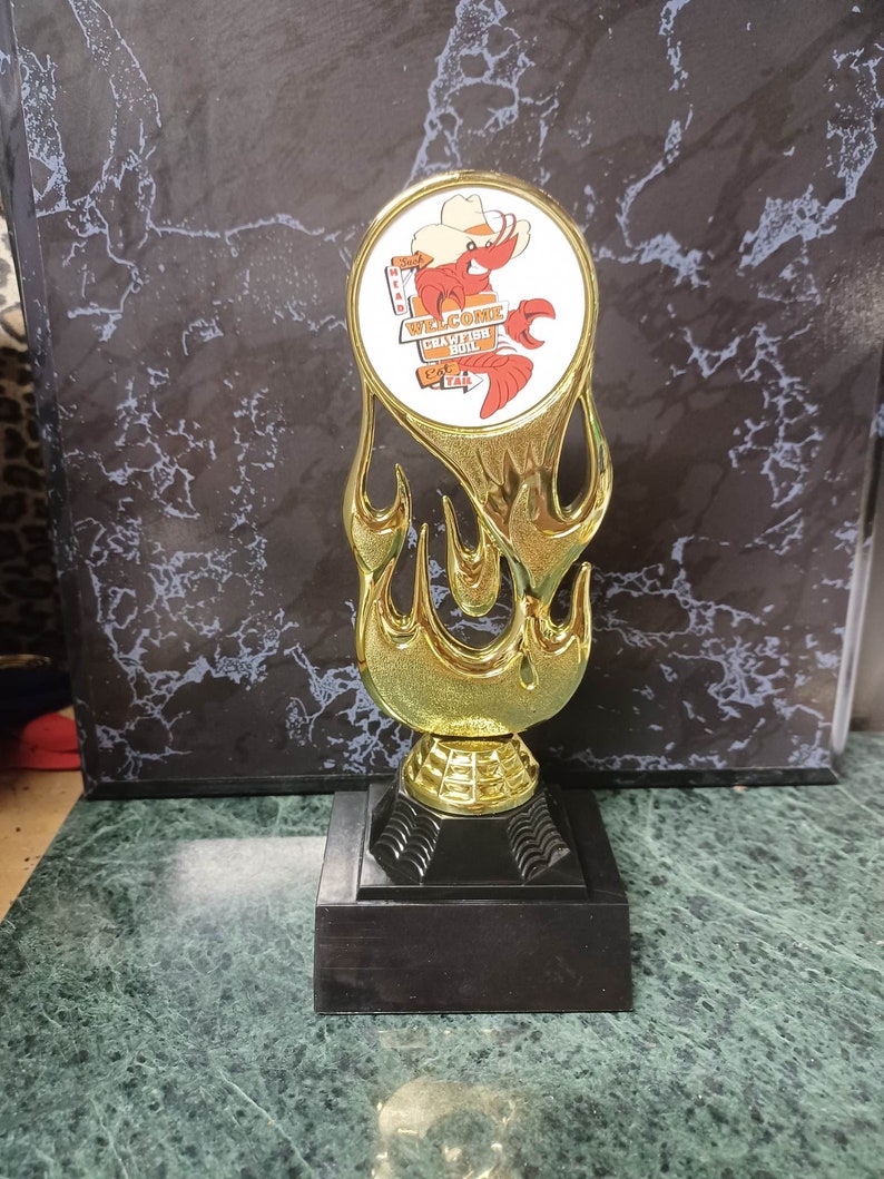 Custom Crawfish With Flames Trophy - Etsy