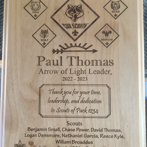 Cub Scout Appreciation Plaque - Etsy