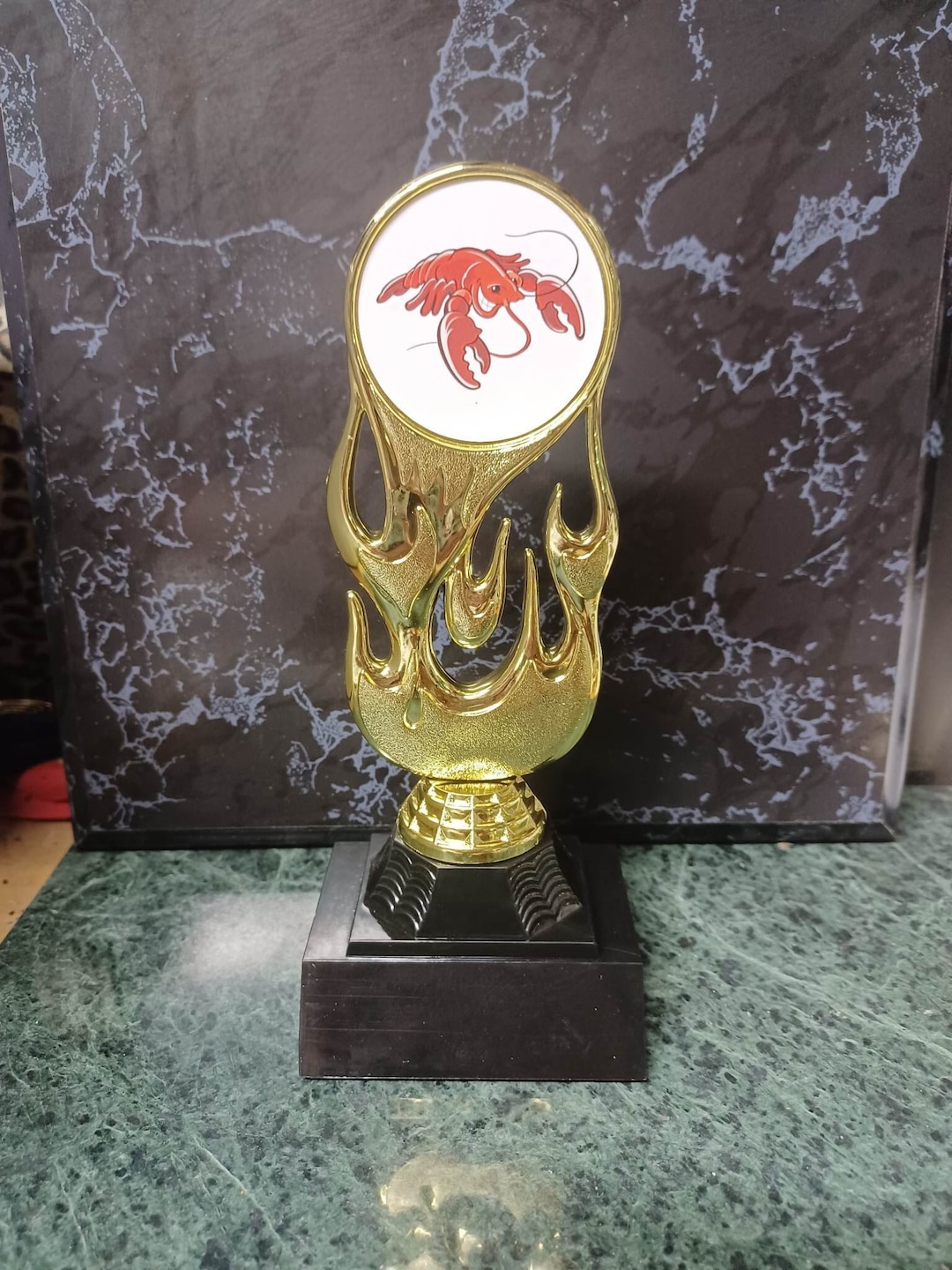 Custom Crawfish With Flames Trophy - Etsy
