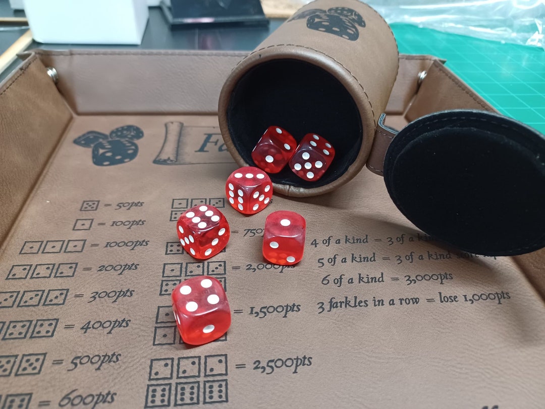 Custom Leather Farkle Tray and Dice Cup - Etsy