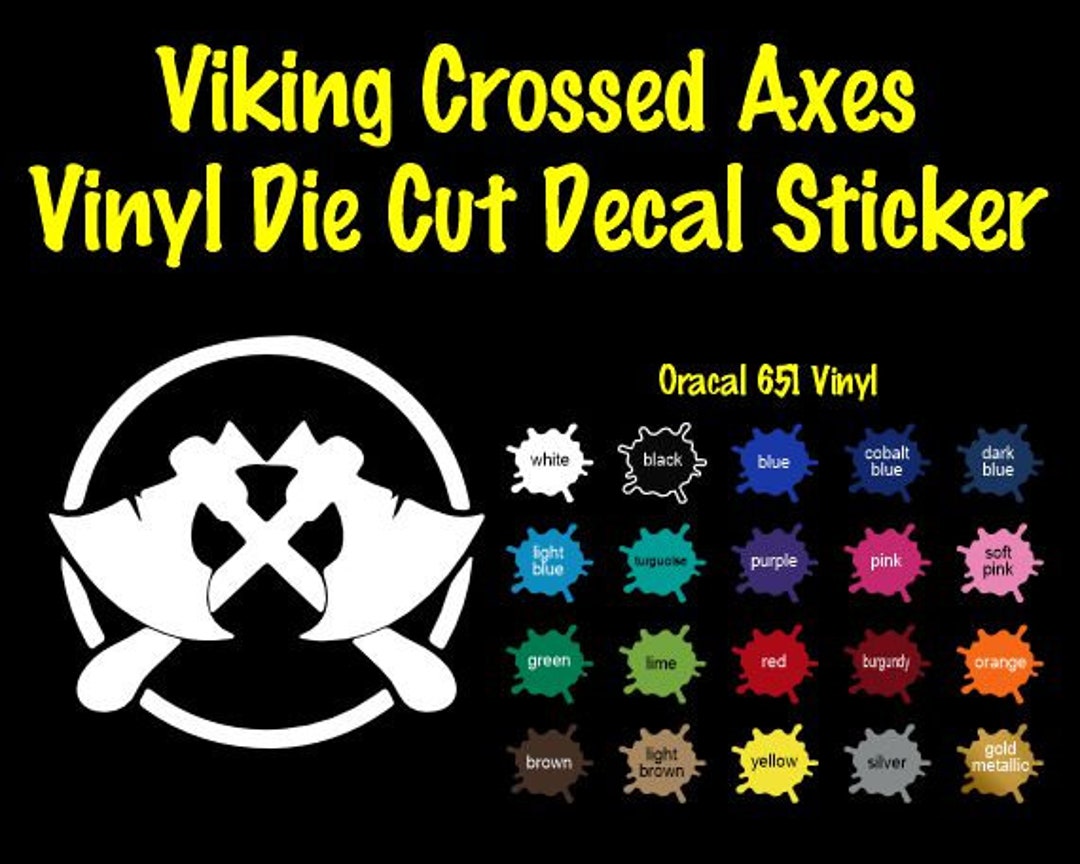 Viking Crossed Axes Vinyl Die Cut Decal Sticker - Etsy