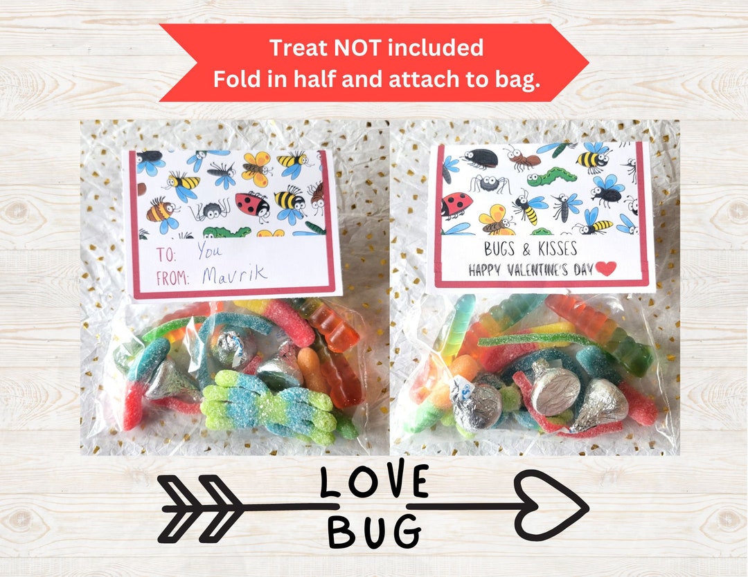 Bugs & Kisses Valentine Tags, Preschool, Classrooms, Friends, Family ...