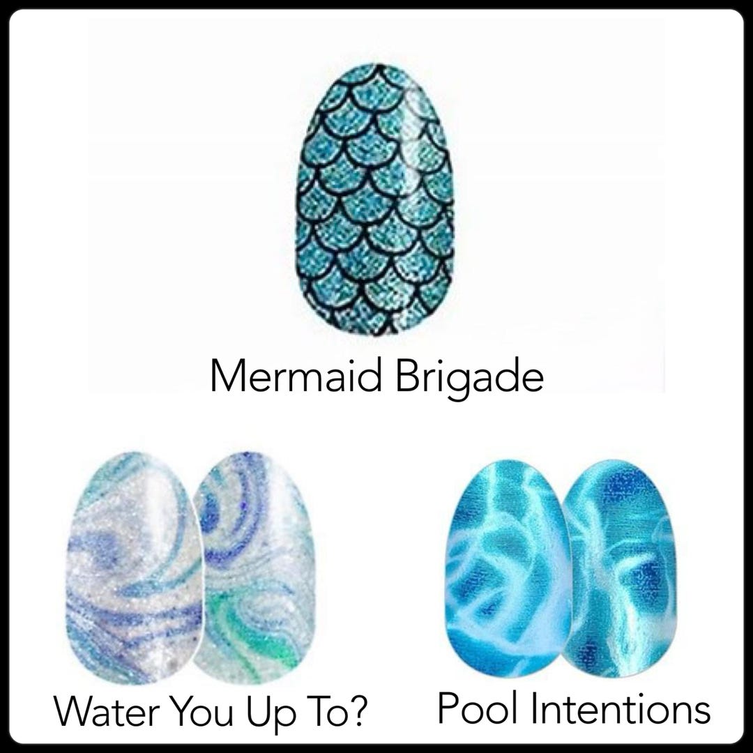 Color Street Nail Polish Strips Mermaid Brigade, Water You up To?, Pool ...