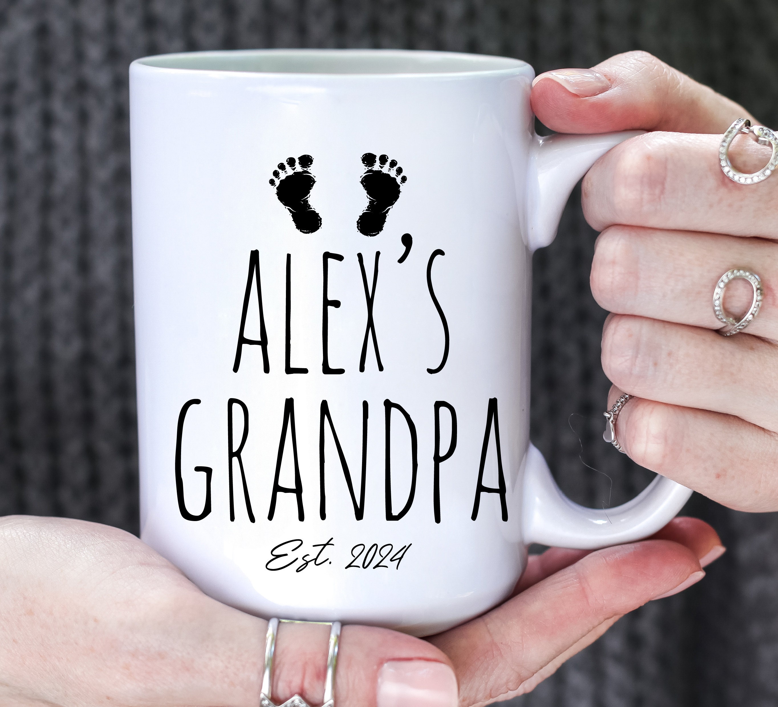 Personalized New Baby Mug, Custom Gift for Grandparents, Mama, Papa - Etsy