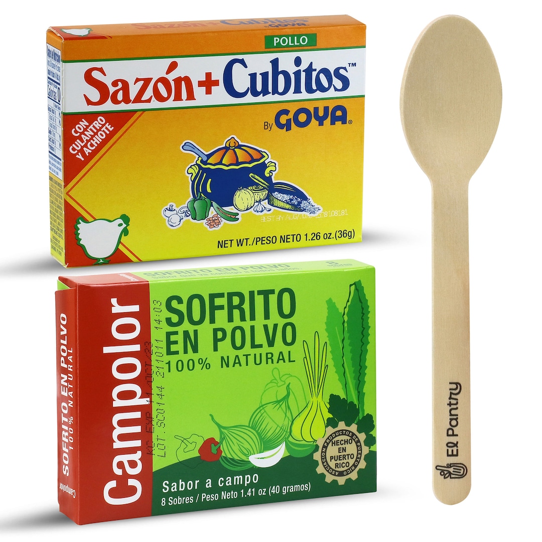 El Pantry Goya Sazon Seasoning W/ Chicken Bouillon Pack and Campolor ...