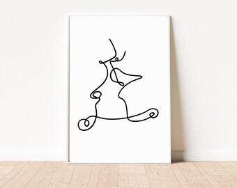 Intimate Couple Line Art - Etsy