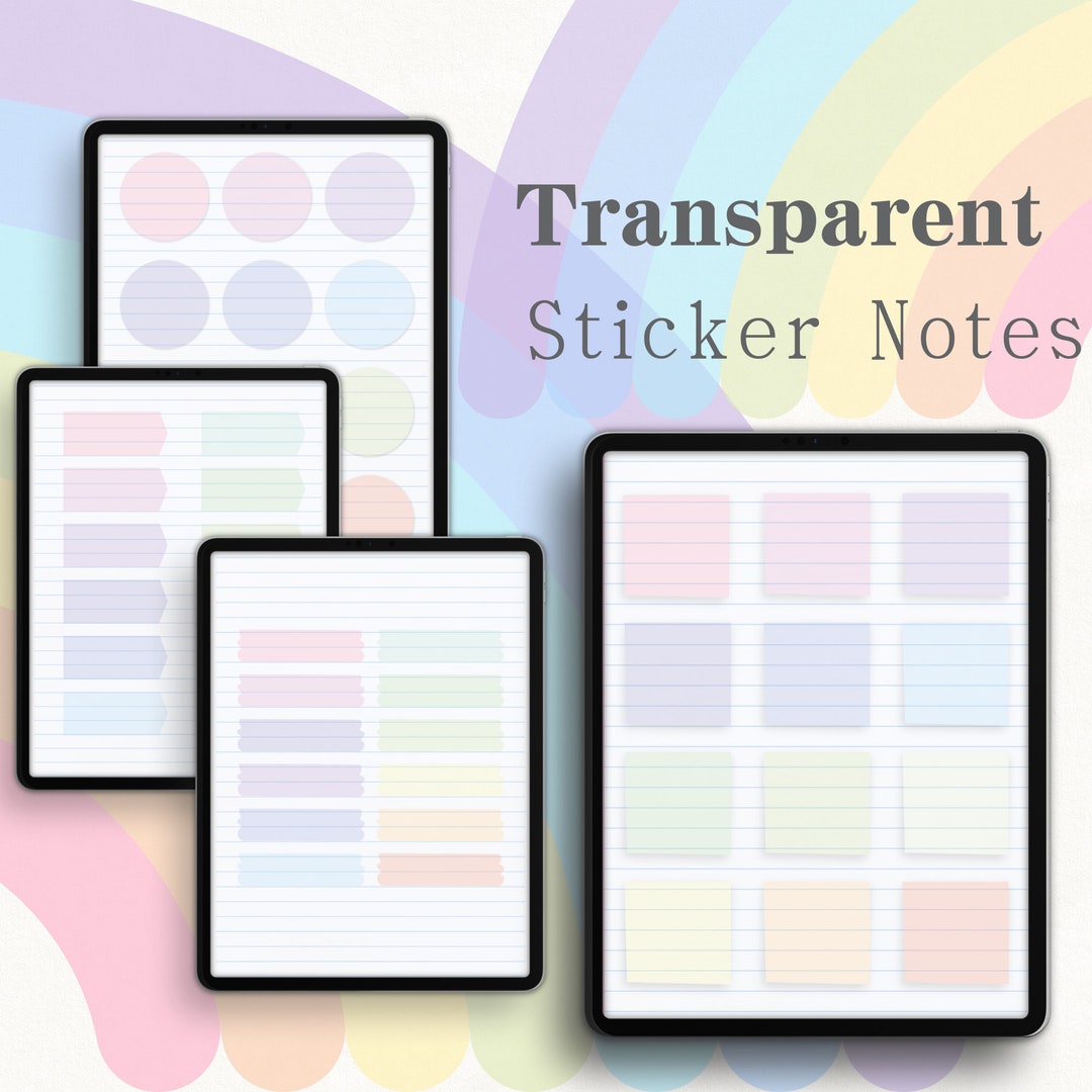 Transparent Digital Planner Stickers, Student Digital Sticky Notes for ...