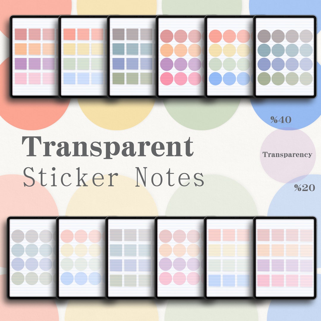 Transparent Minimal Digital Planner Stickers, Student Digital Sticky ...