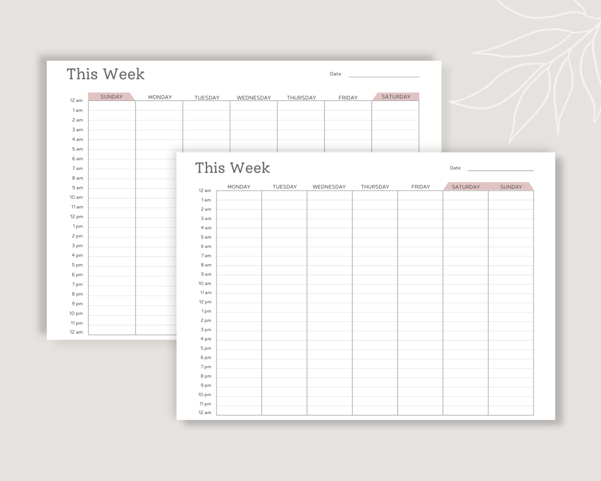 Goodnotes Digital Weekly Planner Time Blocking Weekly Daily - Etsy