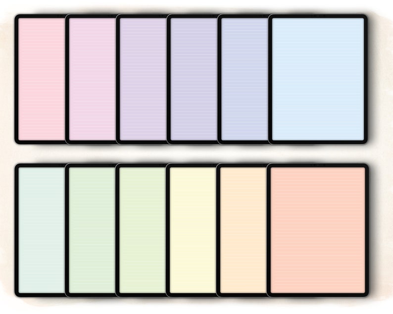 Pastel Digital Paper, Multi-colored, College Ruled, Lined Paper ...