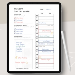 Goodnotes Digital Daily Planner Time Blocking, Daily Hourly Planner ...