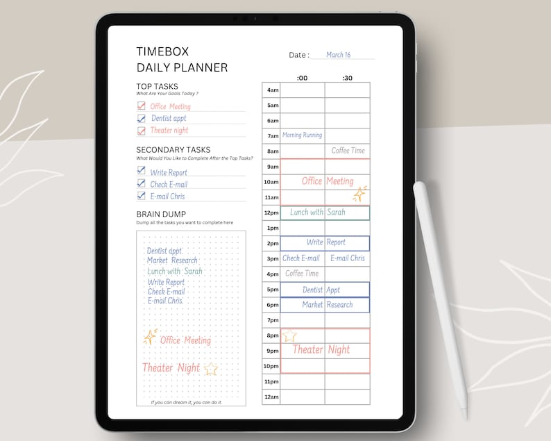 Goodnotes Digital Daily Planner Time Blocking, Daily Hourly Planner ...