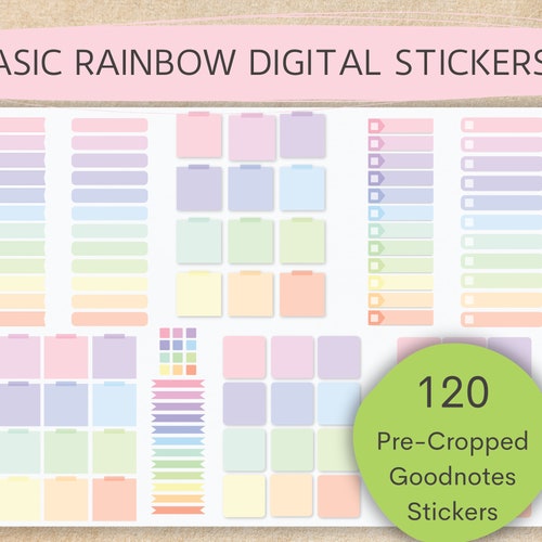 Digital Rainbow Goodnotes Sticker Rainbow Clipart PNG PNG - Etsy