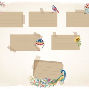 Digital Boho Goodnotes Sticker, Boho Sticky Notes PNG , Vintage PNG ...