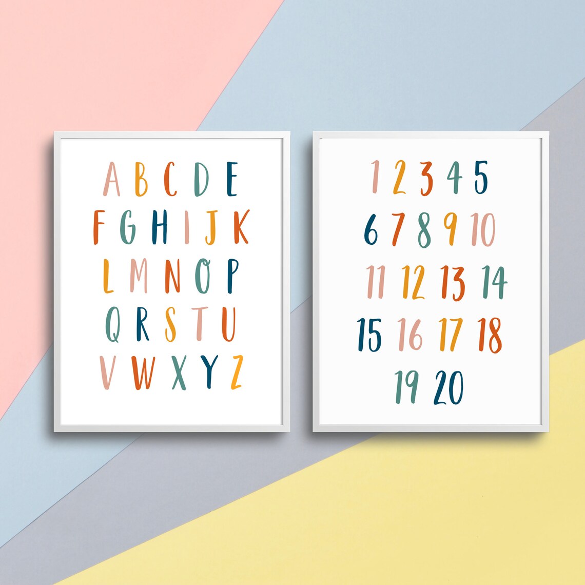 Alphabet, Abc Poster, Set of 2 Prints, 123 Print, Number Poster ...